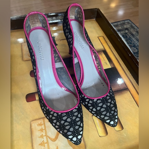 Jason Wu | Shoes | Jason Wu Pink And Black Lace Pumps | Poshmark